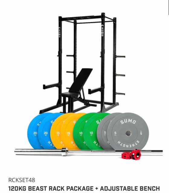 Sumo Strength 120kg Beast rack package + adjustable bench - Gym ...