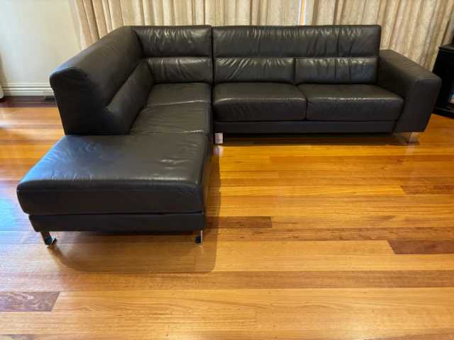 Nick Scali leather sofa with chaise - Sofas in Mount Waverley VIC ...