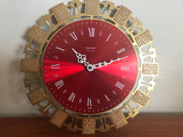 Vintage Mid Century PETER Transistor Wall Clock Germany Not Working ...