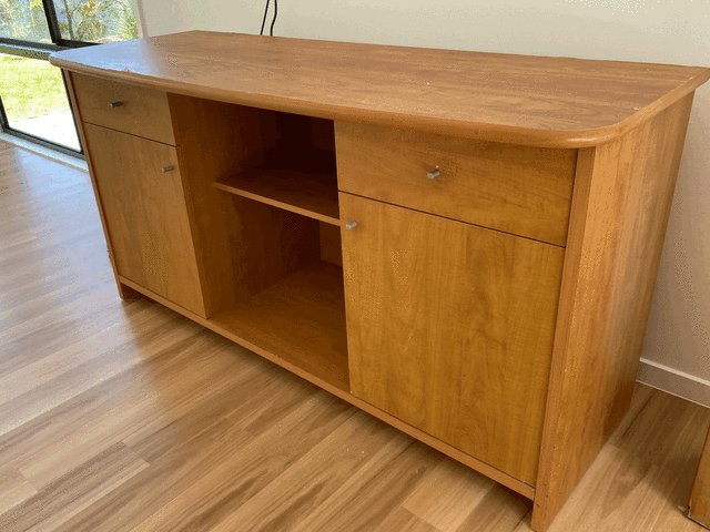 Multi-purpose 2 Drawer, 2 Cupboard, 2 Shelf Buffet Wood-look Laminate ...