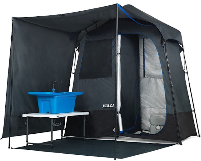 DOUBLE ENSUITE SHOWER TENT - JOOLCA, with Fly /Awning Tent - Camping ...