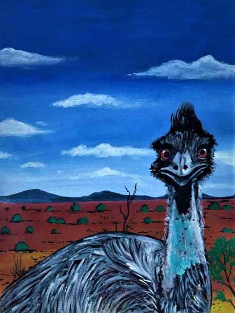 New stunning aboriginal emu art on canvas great gift idea COA | Art ...