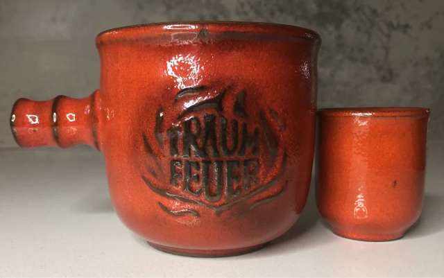 Vtg Traum Fuer W. German pottery Red Dream Fire spiced rum mug & shot ...