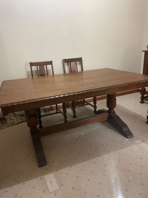 Antique dining table, chairs and side board/buffet bundle - Antiques in ...