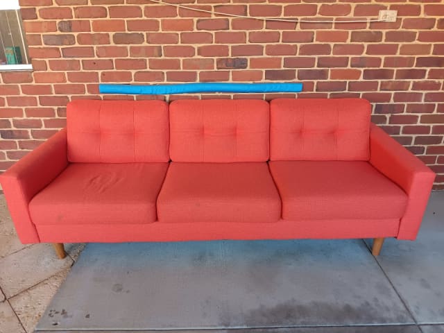 Bold Orange Three Seater Couch | Sofas | Gumtree Australia Wanneroo ...