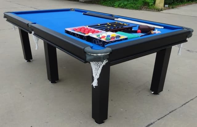 8FT SNOOKER BILLIARD TABLE BLUE WITH 6 LEGS & LEATHER POCKETS | Other ...