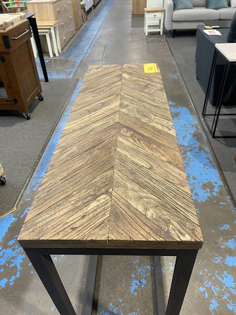 NEW Industrial Rustic Hall Console Table Recycled Timber & Metal 100cm ...