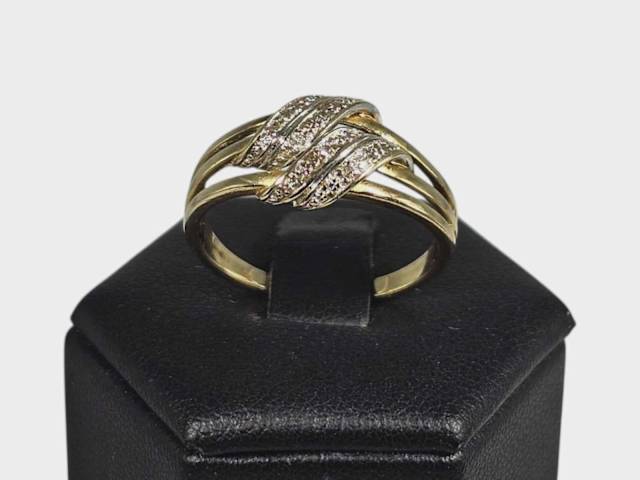 9K Yellow Gold Diamond Cross-Over Ring (82506) - Women's Jewellery in ...