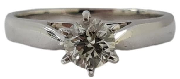 18ct White Gold Diamond Solitaire Engagement Ring Size N -028300130821 ...