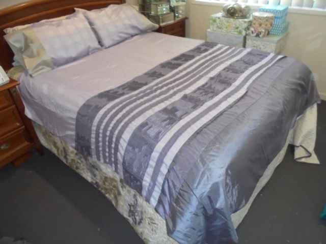 BELMONDO QUEEN SIZE DOONA COVER PILLOW CASES MAUVE PLUM 200CM 200CM ...