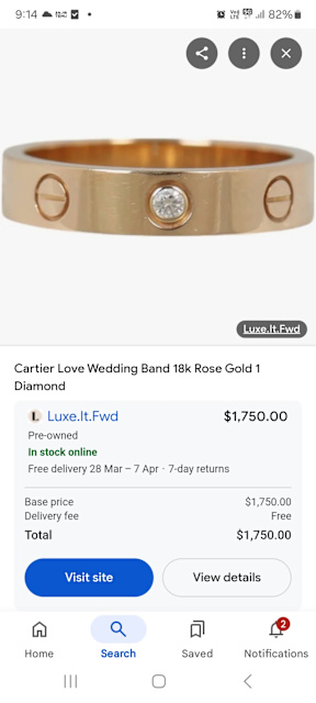 Cartier 18ct rose gold diamond love ring - Women's Jewellery in ...