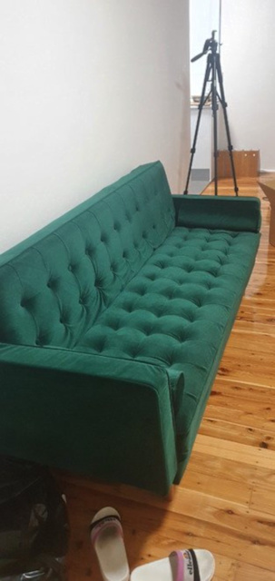 COMFY & SPACIOUS SOFIA 3 SEATER SOFA BED GREEN VELVET - Sofas in Reservoir VIC | Gumtree Australia