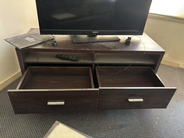 Nice condition Tv stand 1.2 m long with 2 drawers - Entertainment & TV ...