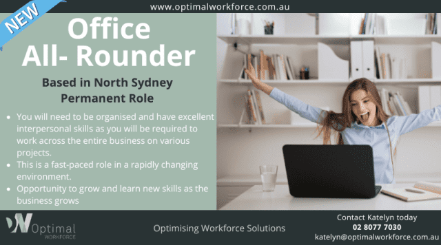 Office All-Rounder - North Sydney Based | Administrative Assistant ...