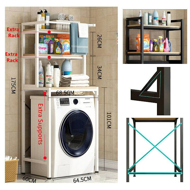 Wowmart Metal Over Washing Machine Shelf Rack Space Save Storage Shelf ...