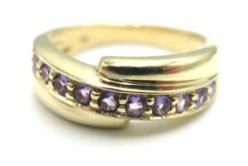 9ct Yellow Gold Amethyst Ring With Stone Size L - 000500292290 | Women ...