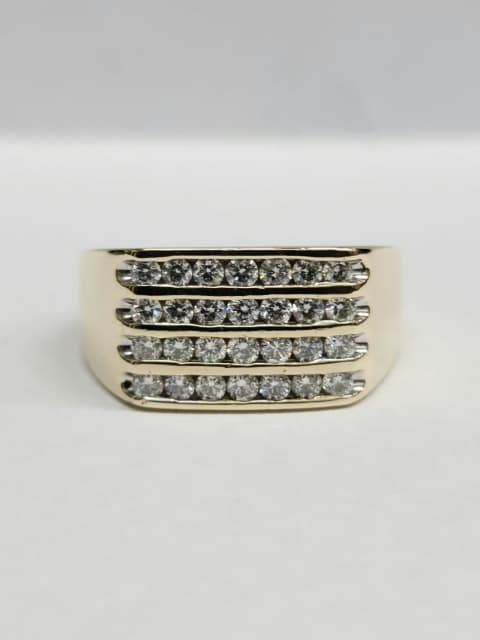 Mens Ring with 1 Carat TW of Diamonds in 9ct Yellow Gold | Men's ...