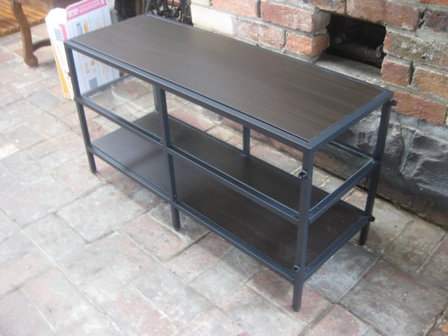 IKEA Vittsj TV Bench - Black Metal / Brown Wood and Glass ...