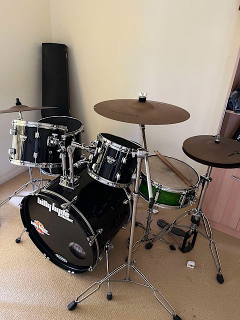 Drum set, stool, sticks, drum patches - Percussion & Drums in Oxley QLD ...