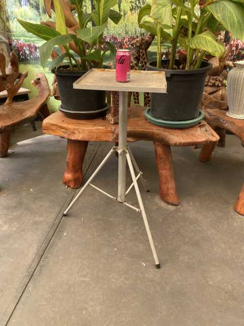 Rare Retro Mid century industrial display stand brass adjustable qzzq ...