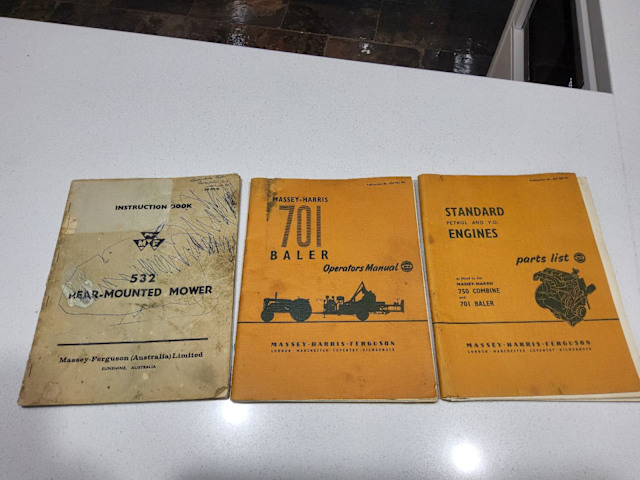 Vintage Massey Ferguson Operators Manuals & Parts List | Other Farming ...