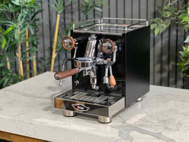 Wega W Mini Timber 1 Group New Black & Timber Espresso Coffee Machine ...