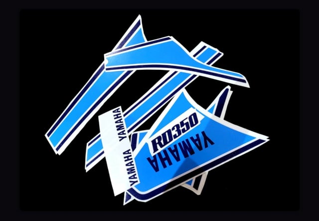 YAMAHA 1983 RD350 LC YPVS WHITE BLUE FAIRING DECAL GRAPHIC KIT ...