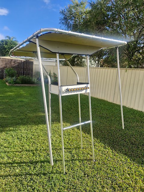 Ocean south T top used boat seats esky and seat box, bait board. | Boat ...