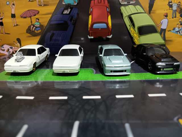 4x OZ WHEELS Holden VL Commodore Cars (Sold Loose - 1:64 Scale Red Bel ...