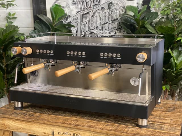 ASCASO BARISTA PRO 3 GROUP ESPRESSO COFFEE MACHINE BLACK & TIMBER ...