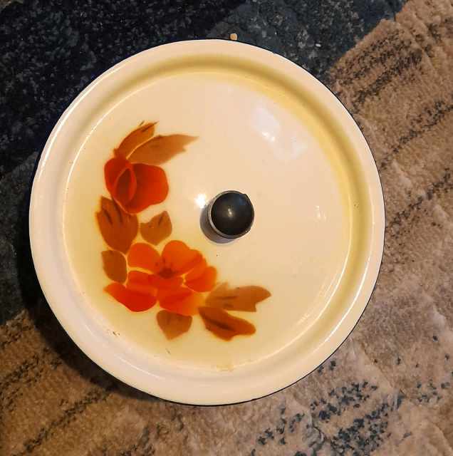 Vintage Exc Cond Enamel Dripping Pot with Lid pick up FAIRFIELD ...