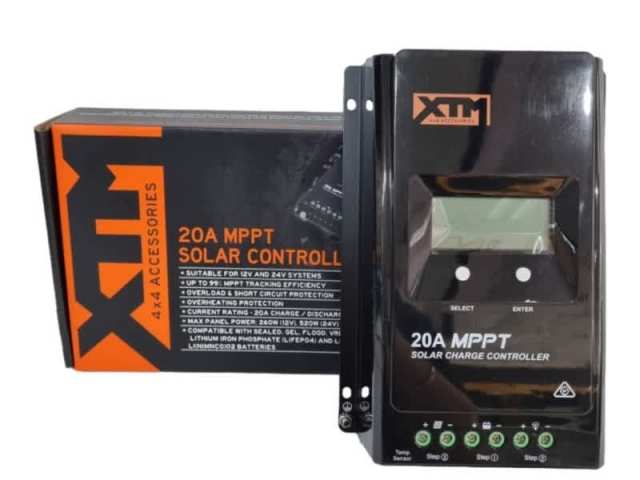 Xtm 20A Mppt Solar Charge Controller Black 000900271507 | Caravan ...
