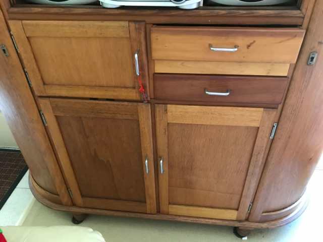 Fully Restored Antique Silky Oak Hutch with Leadlight doors $450 ...