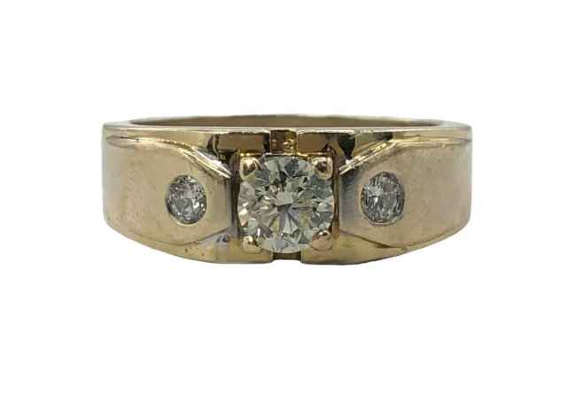 14ct Yellow and White Gold Mens Diamond Ring - Men's Jewellery in ...