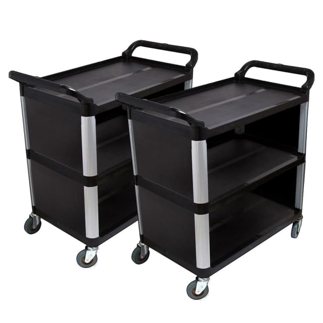 2X 3 Tier Covered Food Trolley Food Waste Cart Storage Mechanic K ...