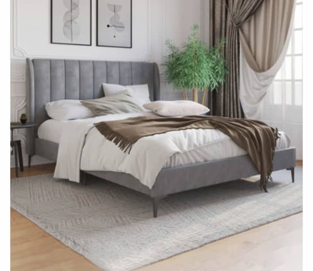 HERM11 DOUBLE QUEEN KING SIZE PINK BLUE OAK WHITE velvet Bedframe ...