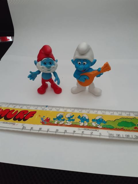 Two Rare Vintage Smurfs-Singing Harmony & Papa Smurf-Very Collectable ...