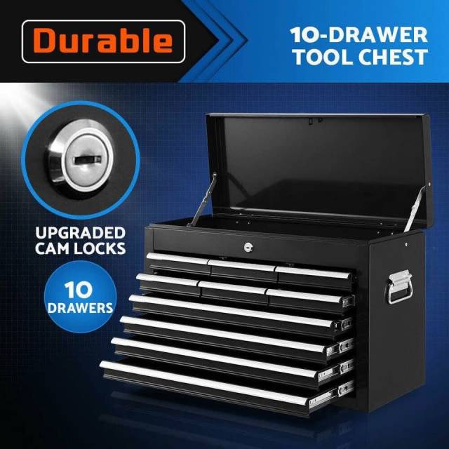 10 Drawer Tool Box Chest Cabinet Storage Garage Black*PICKUP/DELIVERY ...