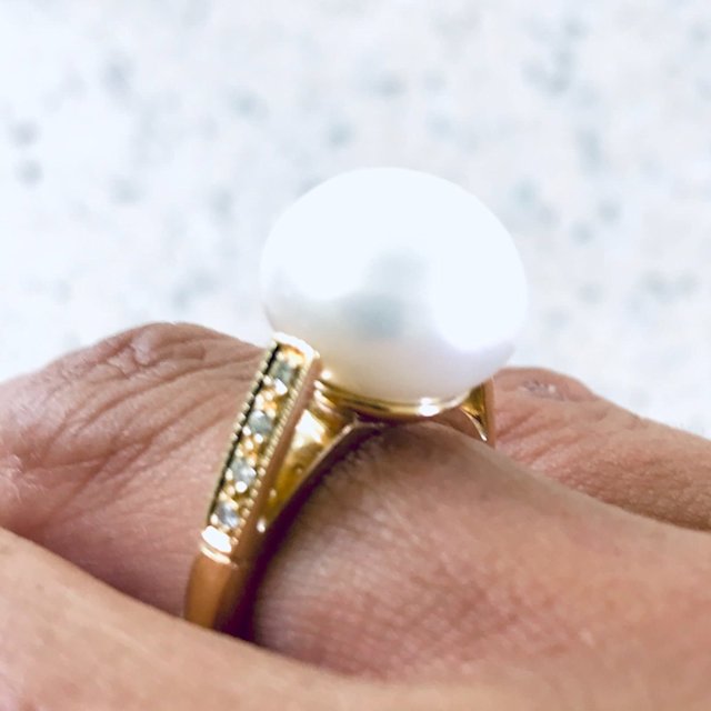 Stunning 1970s Solid 18ct Yellow Gold, Diamond & Pearl Ring Val $3.5k ...