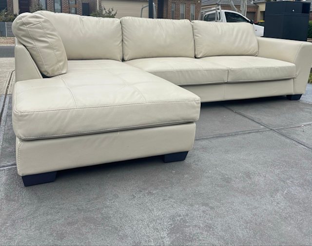 L - Shaped Sofa - Beige Colour with ottoman set - Sofas in Tarneit VIC ...