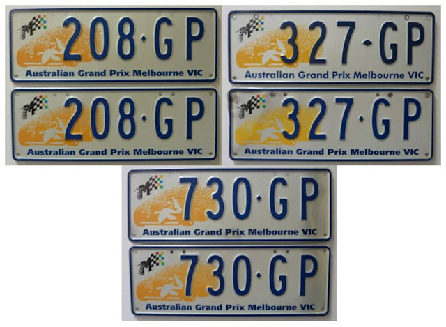 Australian F1 Grand Prix Melbourne Number Plates | Other Automotive ...