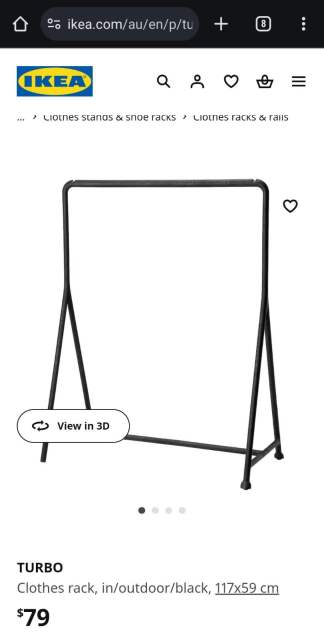 TURBO IKEA - Clothes rack, in/outdoor/black, 117x59 cm $79 - Wardrobes ...