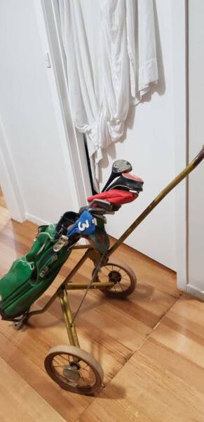 Vintage 1970s Golf Bag, Tom Kite Wilson PGF Clubs, Balls and Buggy ...