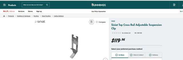 40pcs Siniat C60 Cross Rail Adjustable Clips plasterboard ceilings ...