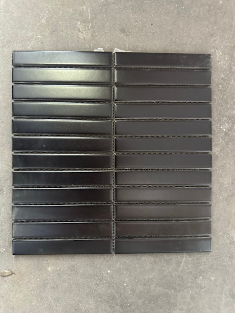 Kit Kat Matt Black Mosaic Tiles Porcelain 22x145 (5.7m2) - Building ...