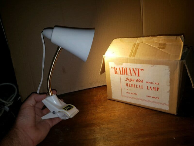 Jet age Heat lamp bedside lamp mid century NOS medical industrial ...