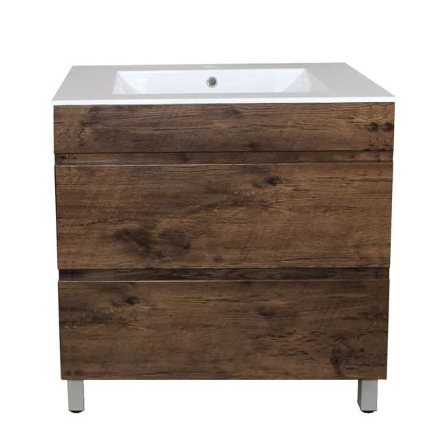 750mm Freestanding Bathroom Vanity With Legs Dark Oak MDF Board ...