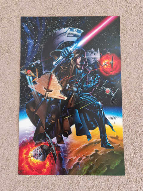 Star Wars Anakin Skywalker print large wall signed Ken Steacy | Art ...