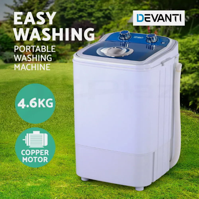 Devanti 4.6KG Mini Portable Washing Machine Outdoor Camping Caravan RV ...