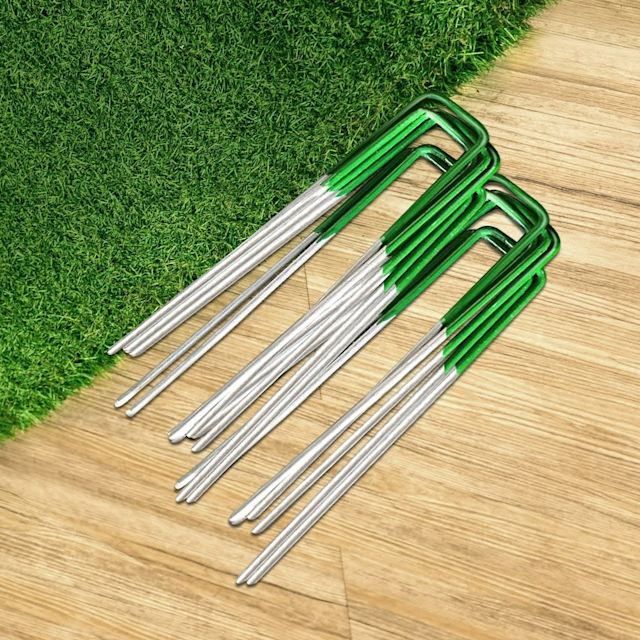 Artificial Grass 200pcs Synthetic Pins Fake Lawn Turf Weed Mat Pegs Jo ...